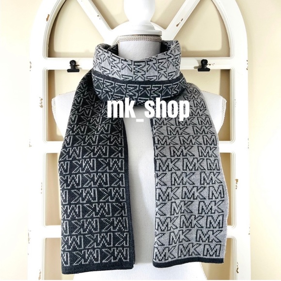 Michael Kors | Accessories | Michael Kors Signature Logo Scarf Gray ...